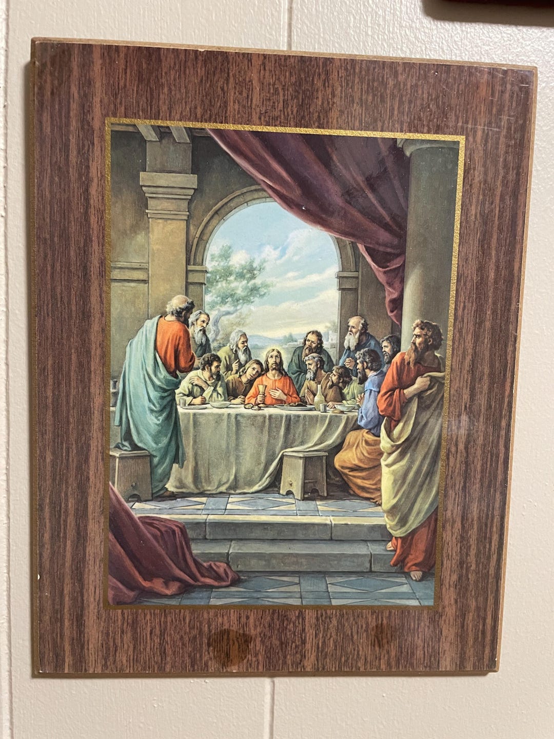 Vintage Small Framed Last Supper Print - Christian Wall Art, Church ...