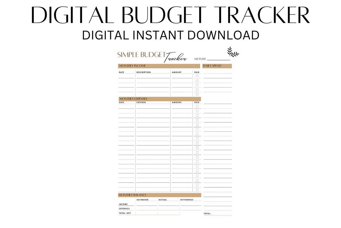 Digital Budget Planner, Finance Tracker, Finance Planner, Digital ...