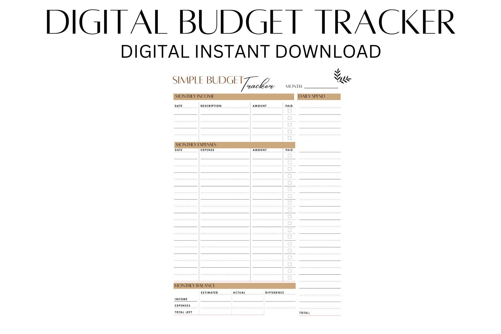 Digital Budget Planner, Finance Tracker, Finance Planner, Digital ...