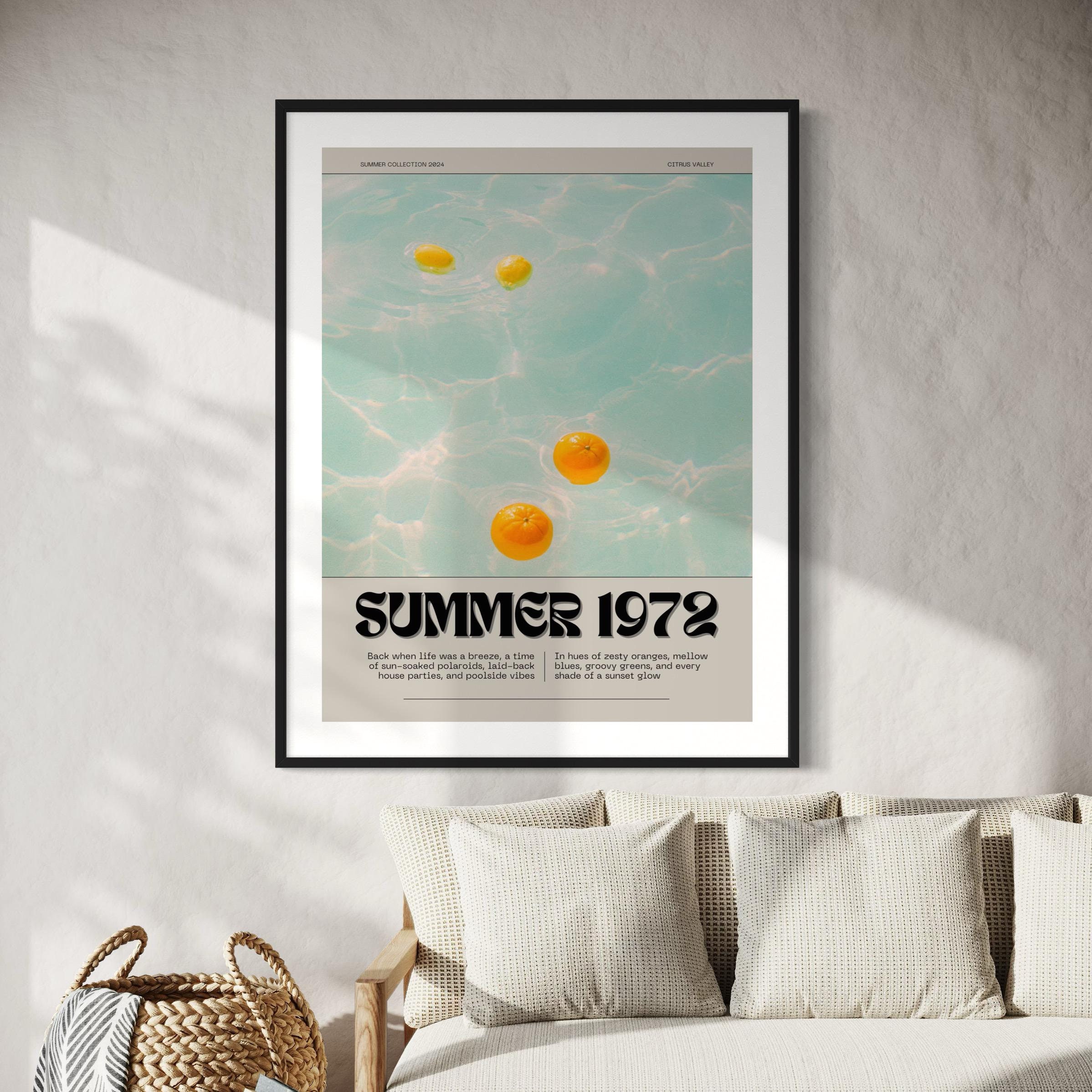 Summer 1972 Retro Newspaper Print - Vintage Style Digital Art - Groovy ...