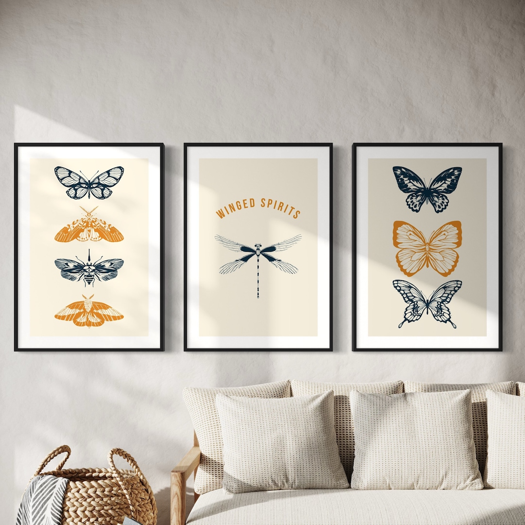 Winged Spirits - Simple Modern Winged Insect Art - Butterflies, Bees ...