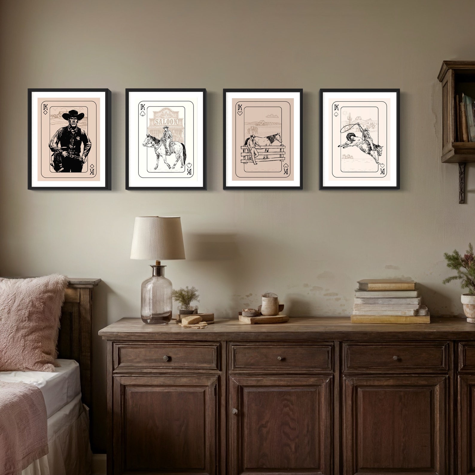 The Four Kings - Set of 4 Kind Playing Cards - Western Rodeo Cowboys - Etsy