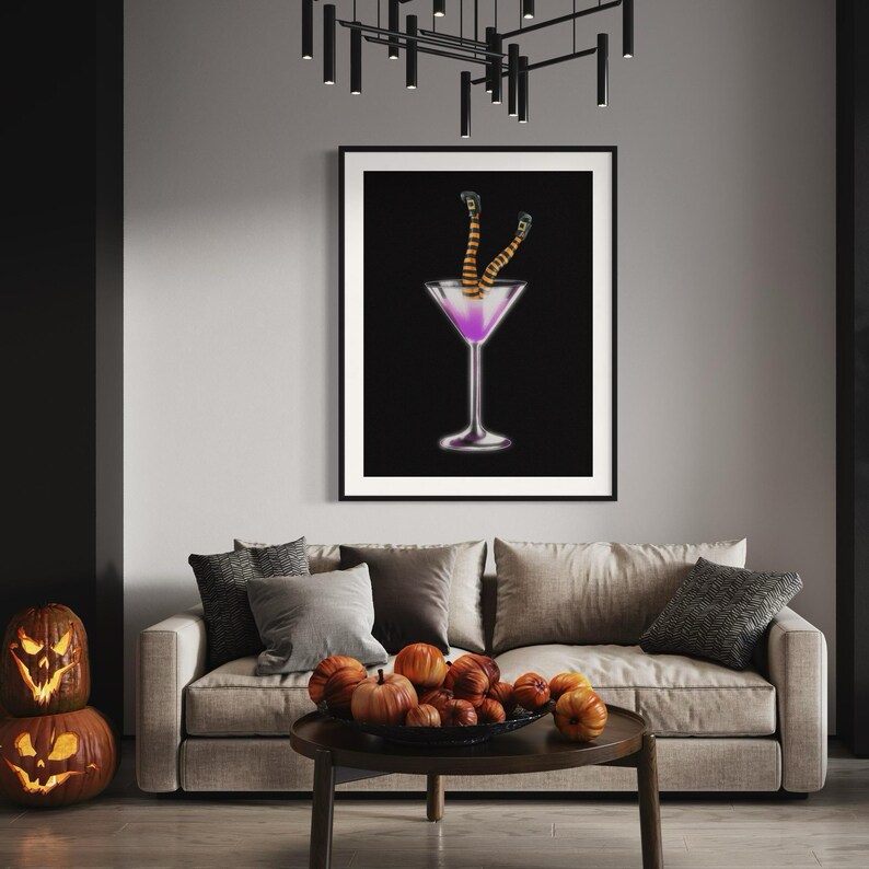 Witches Brew Retro Style Digital Print - Halloween Cocktail Legs Wall ...