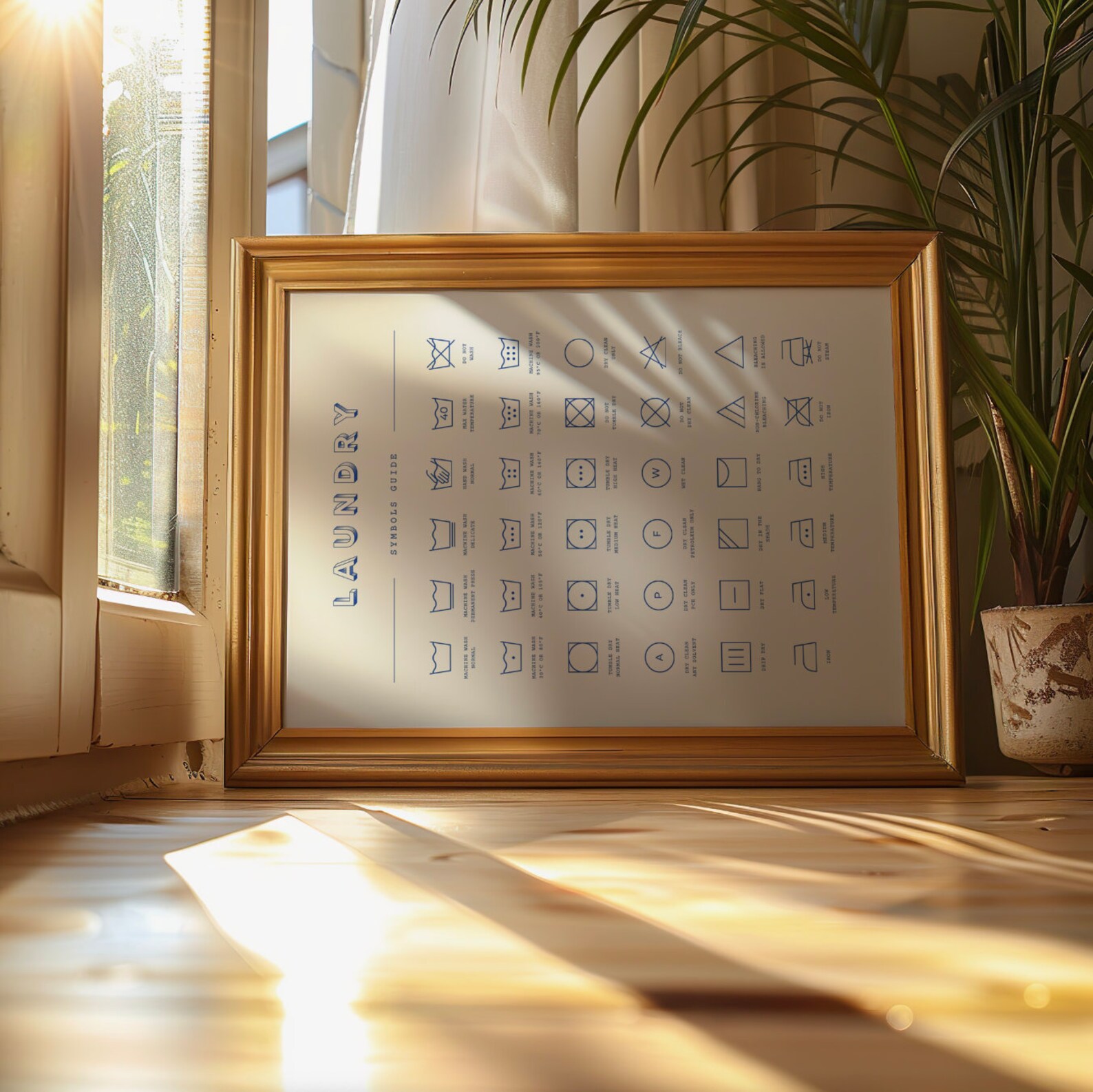Laundry Symbols & Stain Removal Guide Prints - Set of 2 - Essential ...