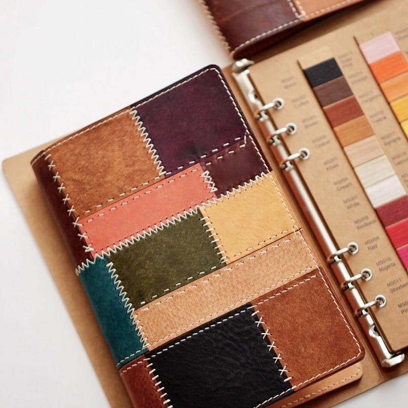 Leather Patchwork Planner - Etsy
