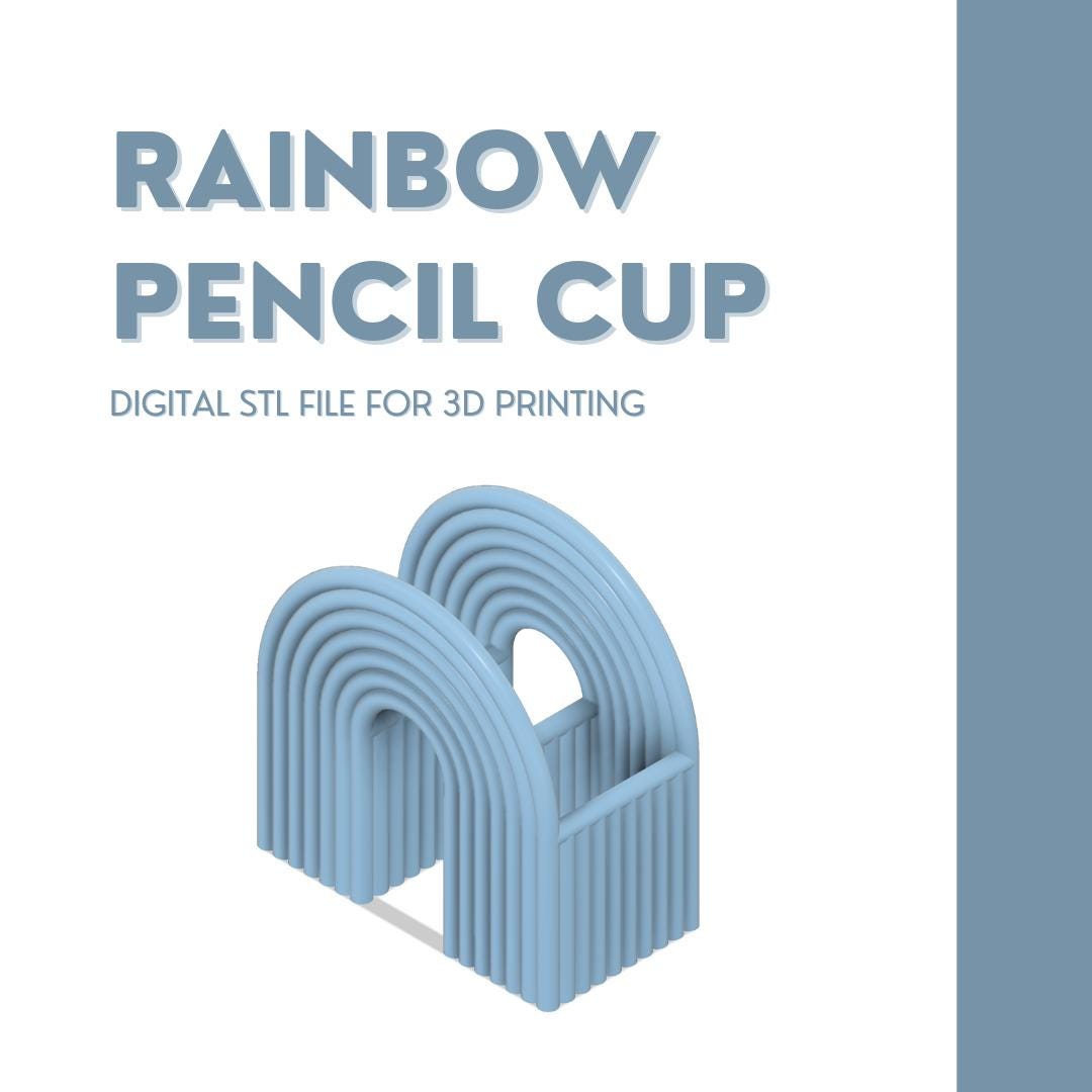 Rainbow Pencil Cup STL File - DIGITAL FILE for 3D Printing - Etsy