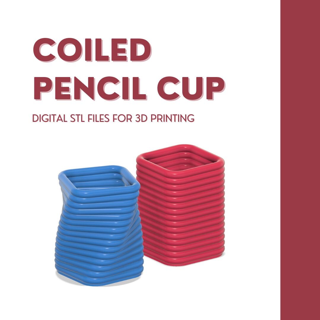 Coiled Pencil Cups STL Files - DIGITAL FILE for 3D Printing - Etsy
