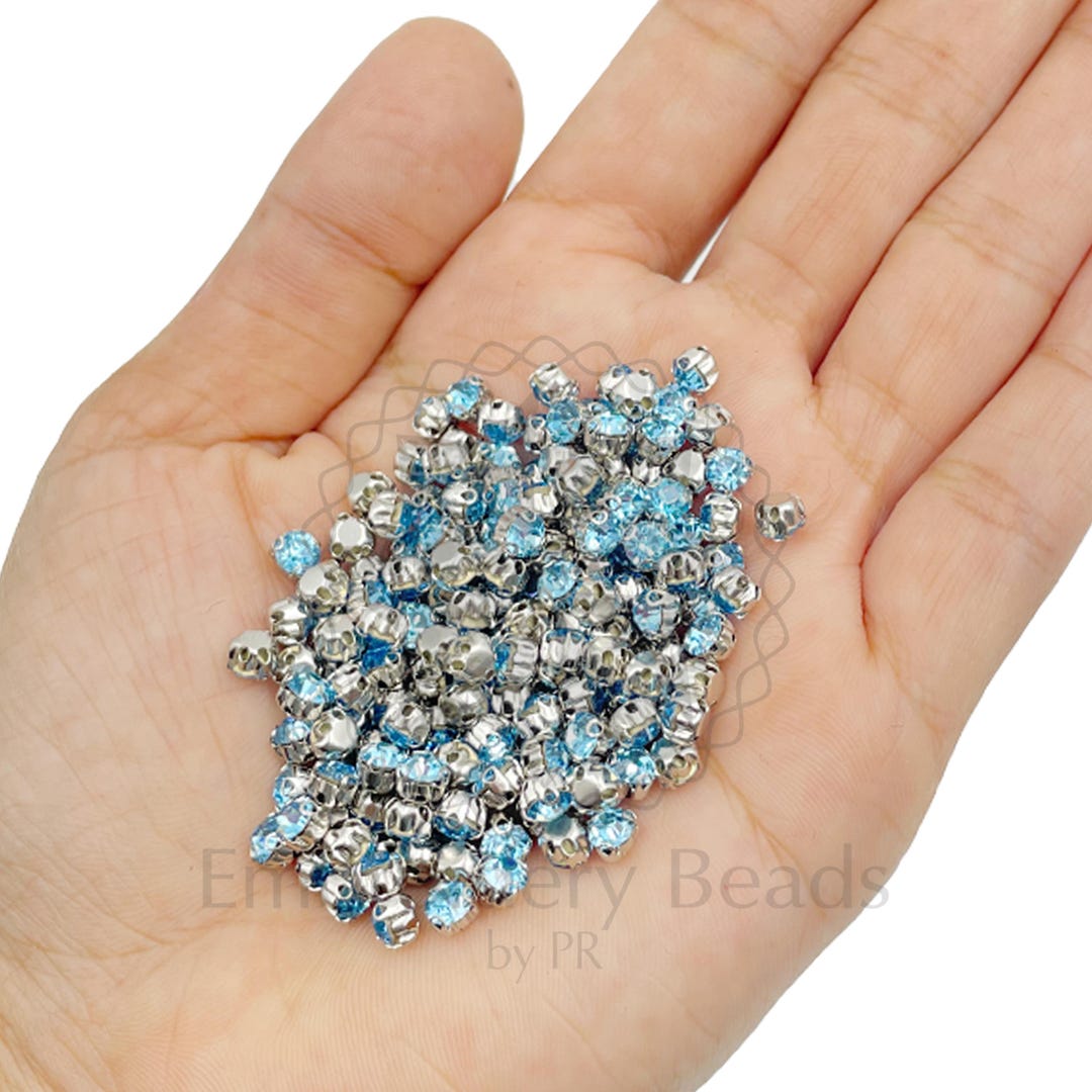 Premium Rhinestone Clasp Cup - 4MM | Aquamarine - Etsy