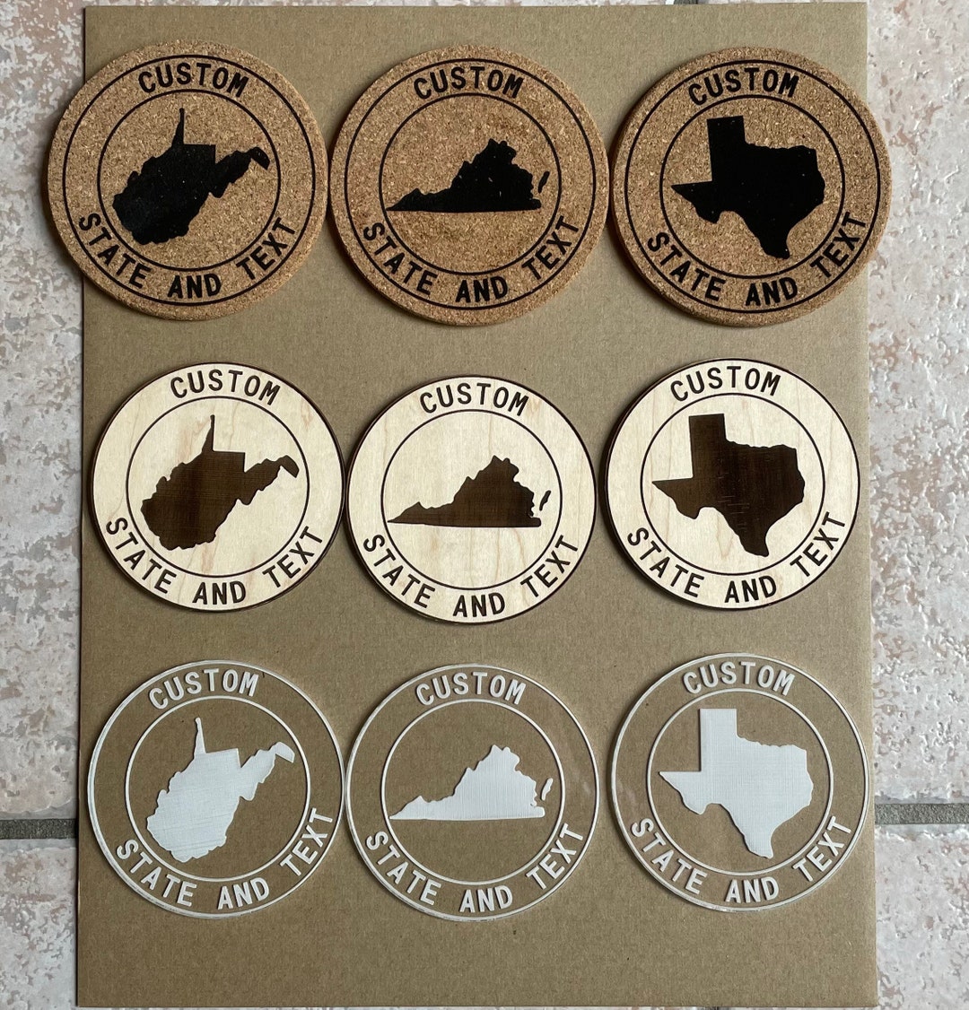 Customizable State Coasters - Etsy UK