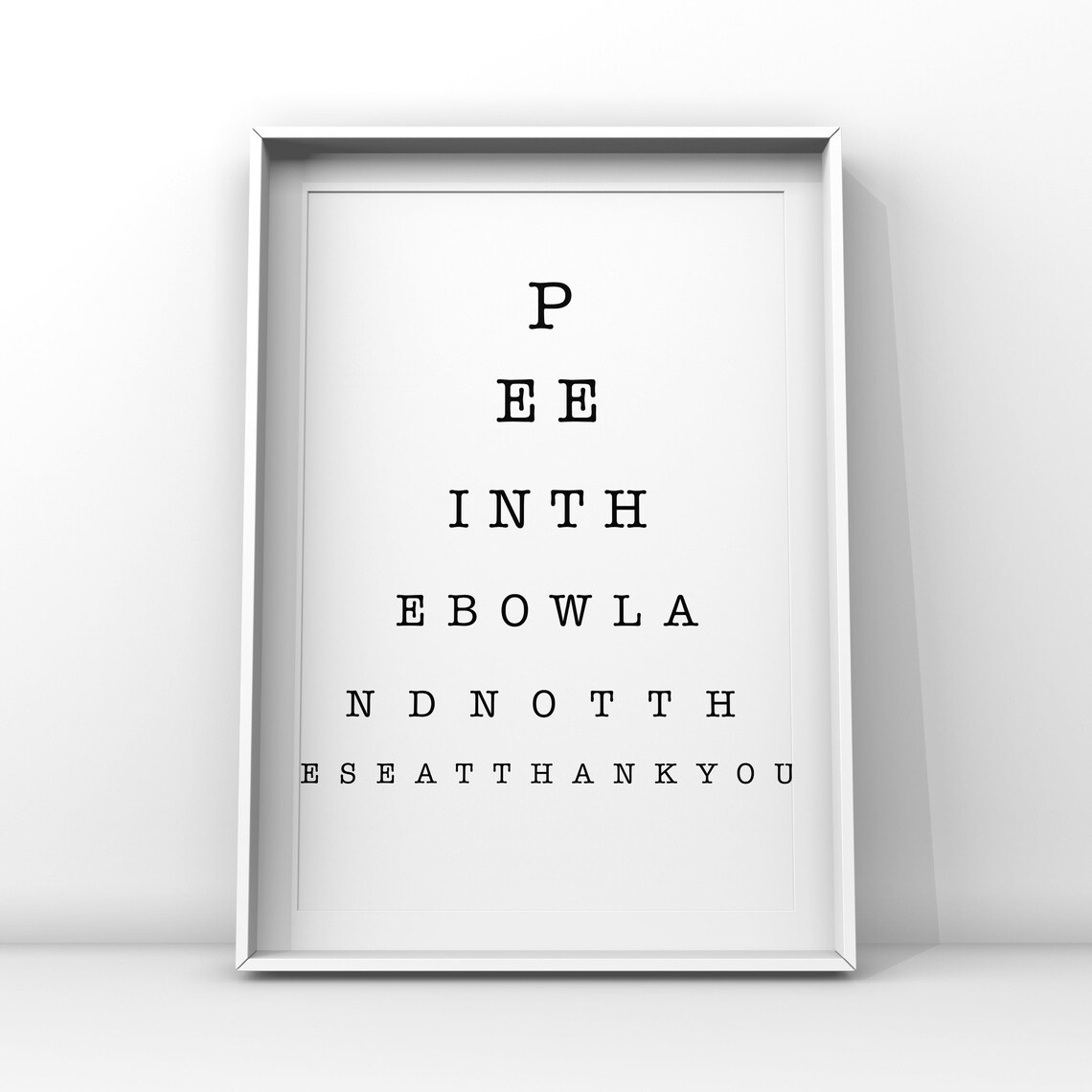 Eye Test Print Funny Bathroom Prints Pee in the Bowl and Not on the ...