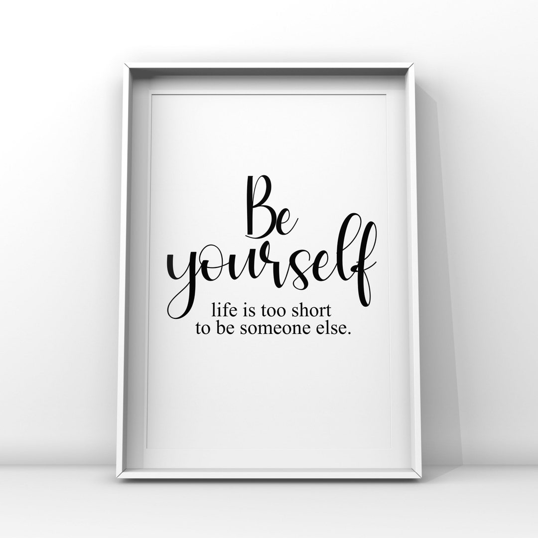 Inspirational Quote Poster: 'be Yourself' Linen Print - Etsy