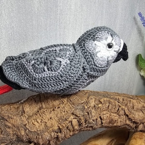 African Grey Parrot Crochet Pattern: African Flower Design (PDF Digital ...