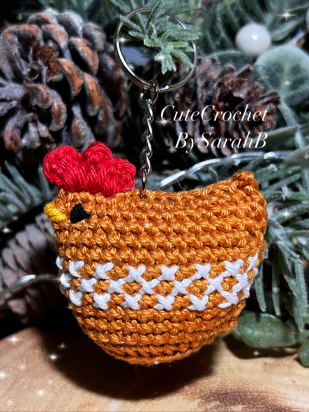 Gingerbread Chicken Crochet Pattern - Keyring - Christmas Tree ...