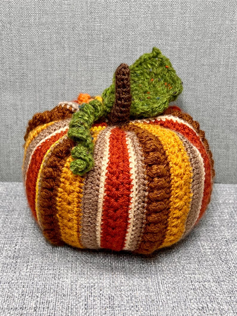 Striped Pumpkin Crochet Pattern for Halloween, Fall, Autumn. Pdf ...