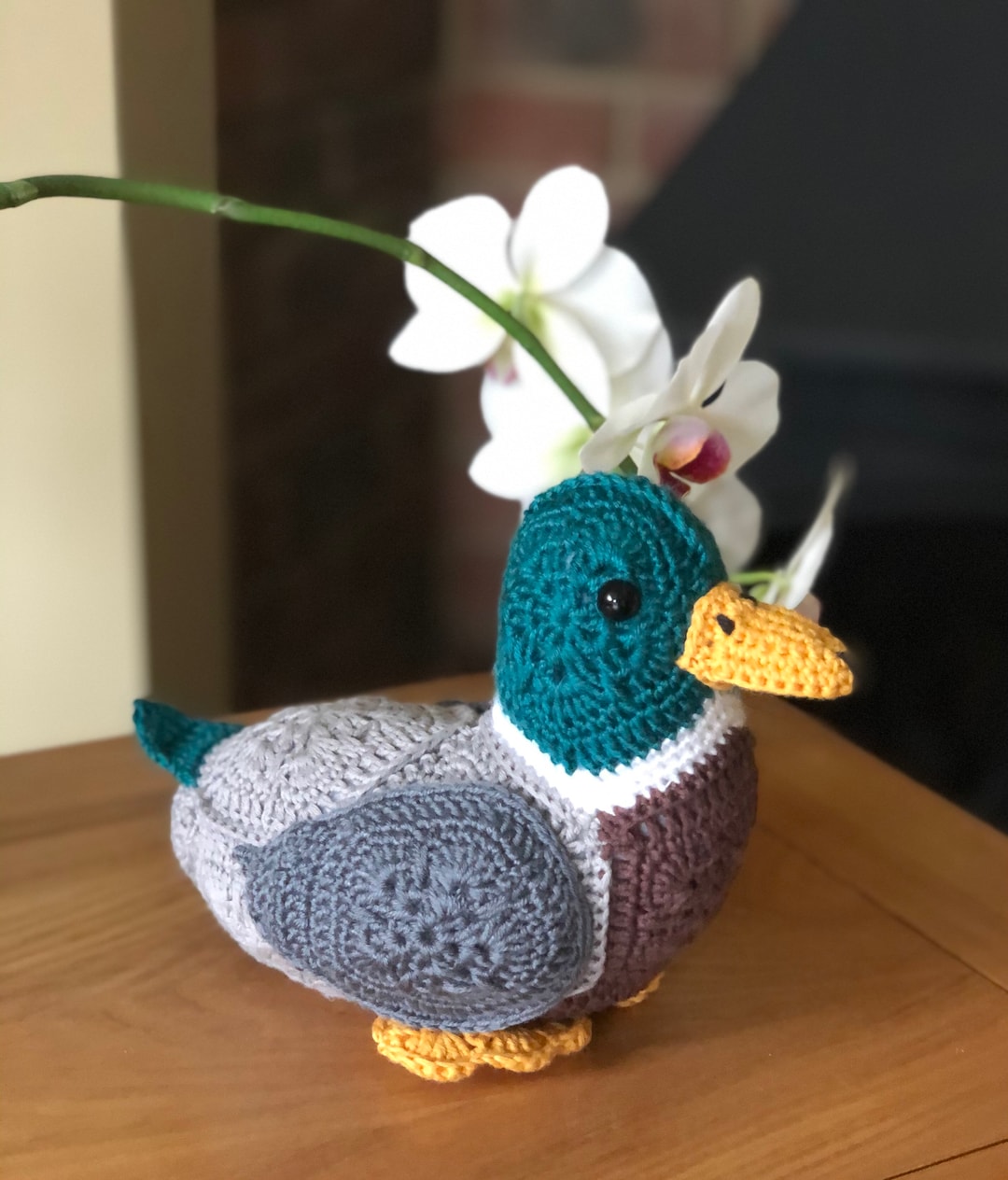 Mallard Duck Crochet Kit: African Flower Pattern, Craft Gift. Make It ...