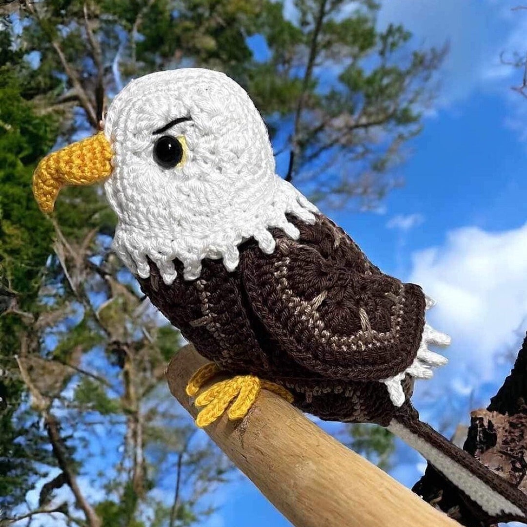 Crochet Ezra the Eagle Pattern African Flower Crochet Bald Eagle ...