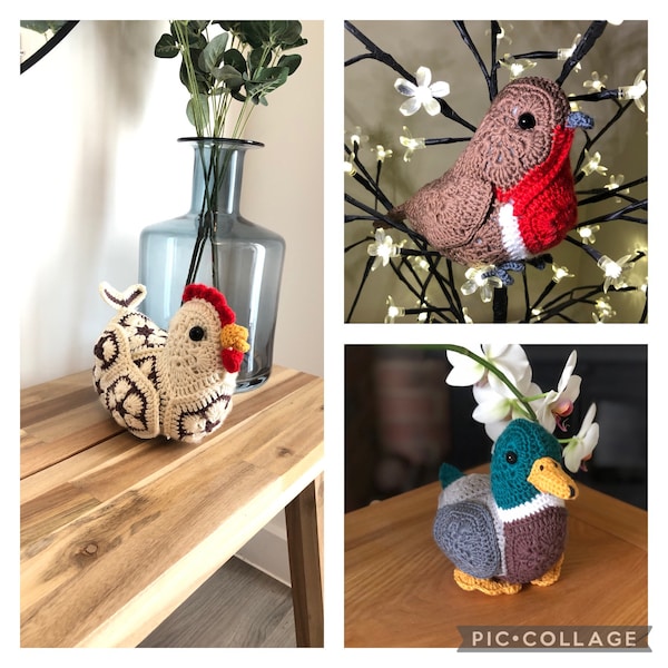 African Flower Crochet Chicken - Etsy