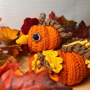 Chicken Pumpkin Crochet Pattern for Halloween or Fall, Autumn. Pdf ...