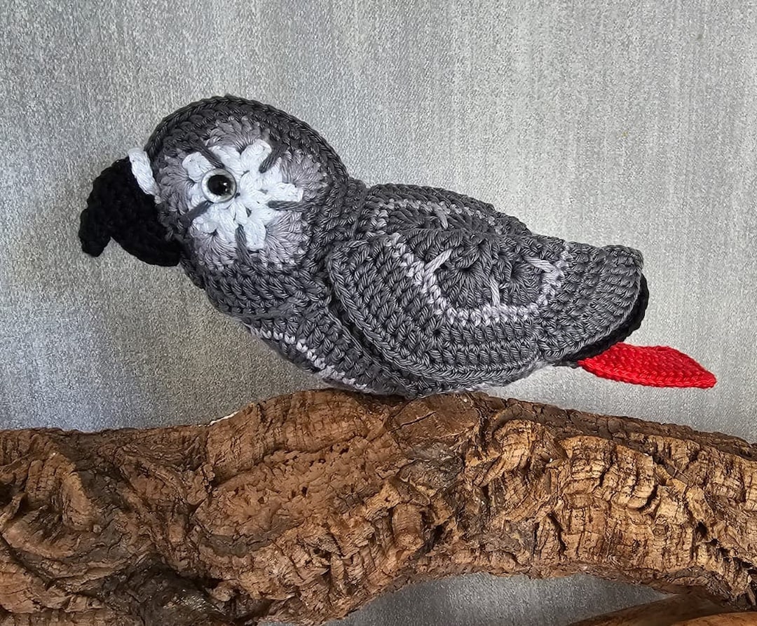African Grey Parrot Crochet Pattern, African Flower Crochet Pdf Digital ...