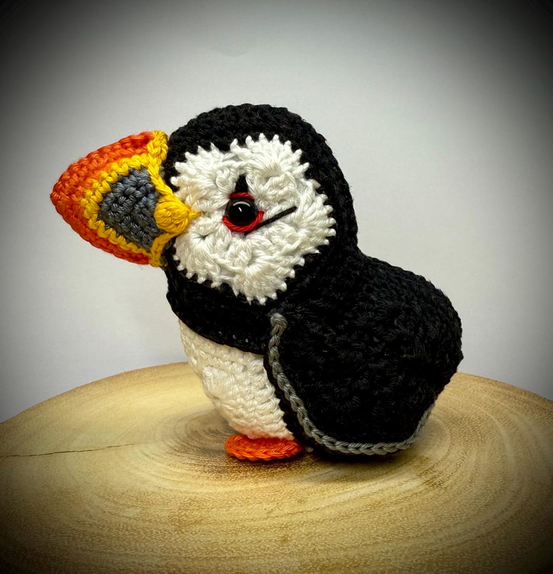 Rocky the Puffin Crochet Pattern African Flower Crochet Puffin Cute ...