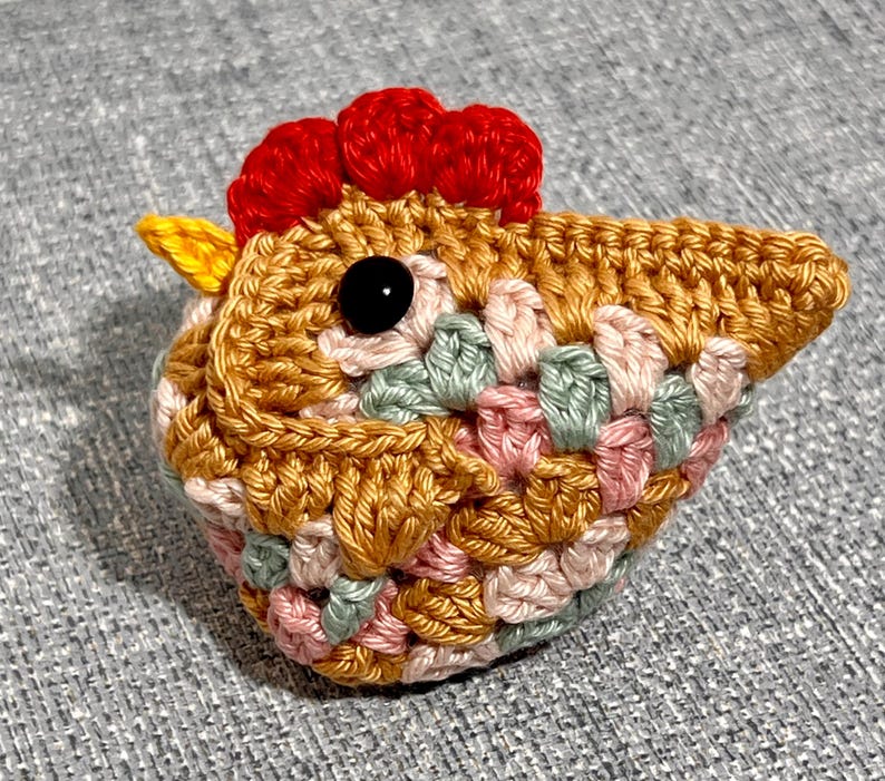 Granny Square Crochet Chicken Pattern: Chubby Ginger (PDF Pattern) - Etsy