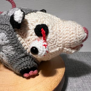 GORY Squashed Blossom the Opossum Door Stop Crochet Pattern, Possum Toy ...