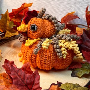 Chicken Pumpkin Crochet Pattern for Halloween or Fall, Autumn. Pdf ...