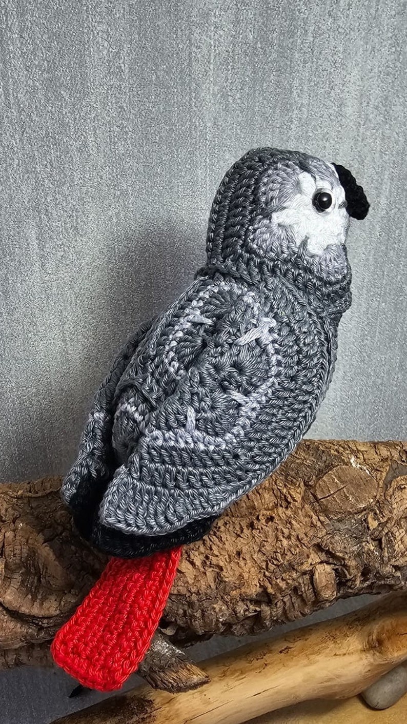 African Grey Parrot Crochet Pattern: African Flower Design (PDF Digital ...