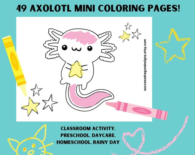 Cute Axolotl Coloring Pages / Axolotl Yinyang / Bobalotl / Gamesolotl ...