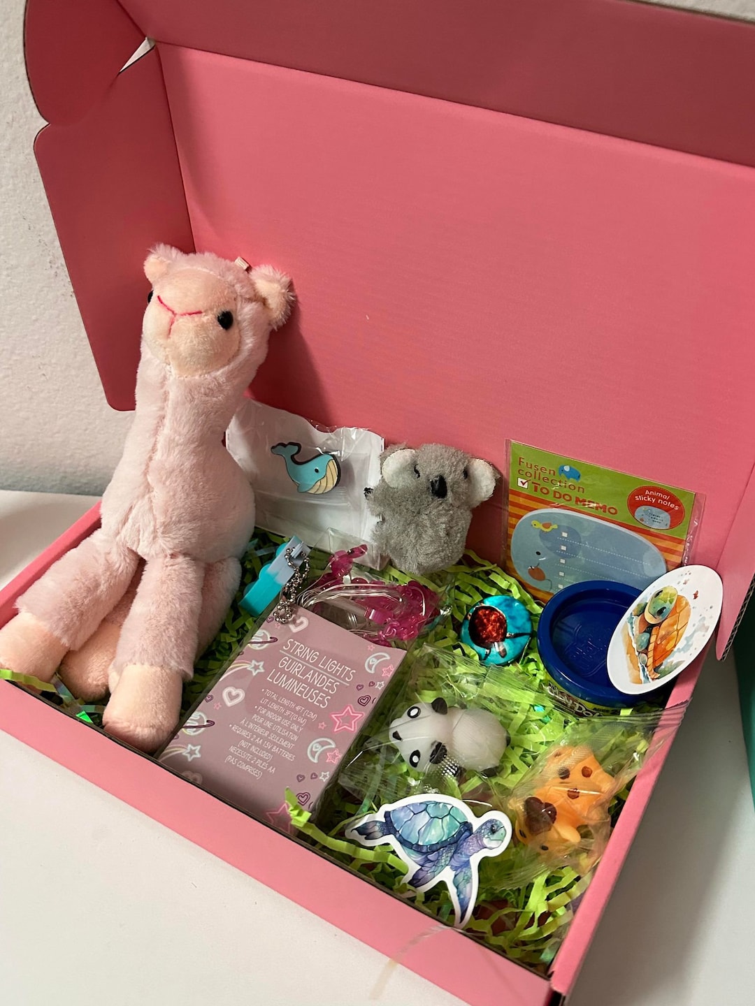 Zoo Animal Surprise Box: Llama Plushie, Animal Fidget Toys, Stickers - Etsy