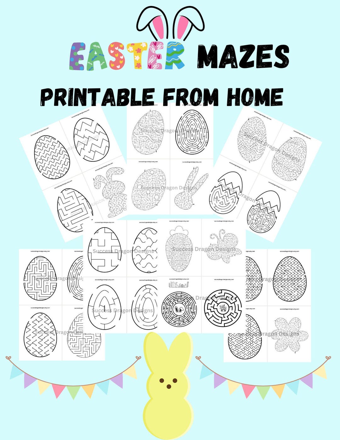 Easter Egg Fillers Mazes for Kids Printable Activity for Homeschoolers ...