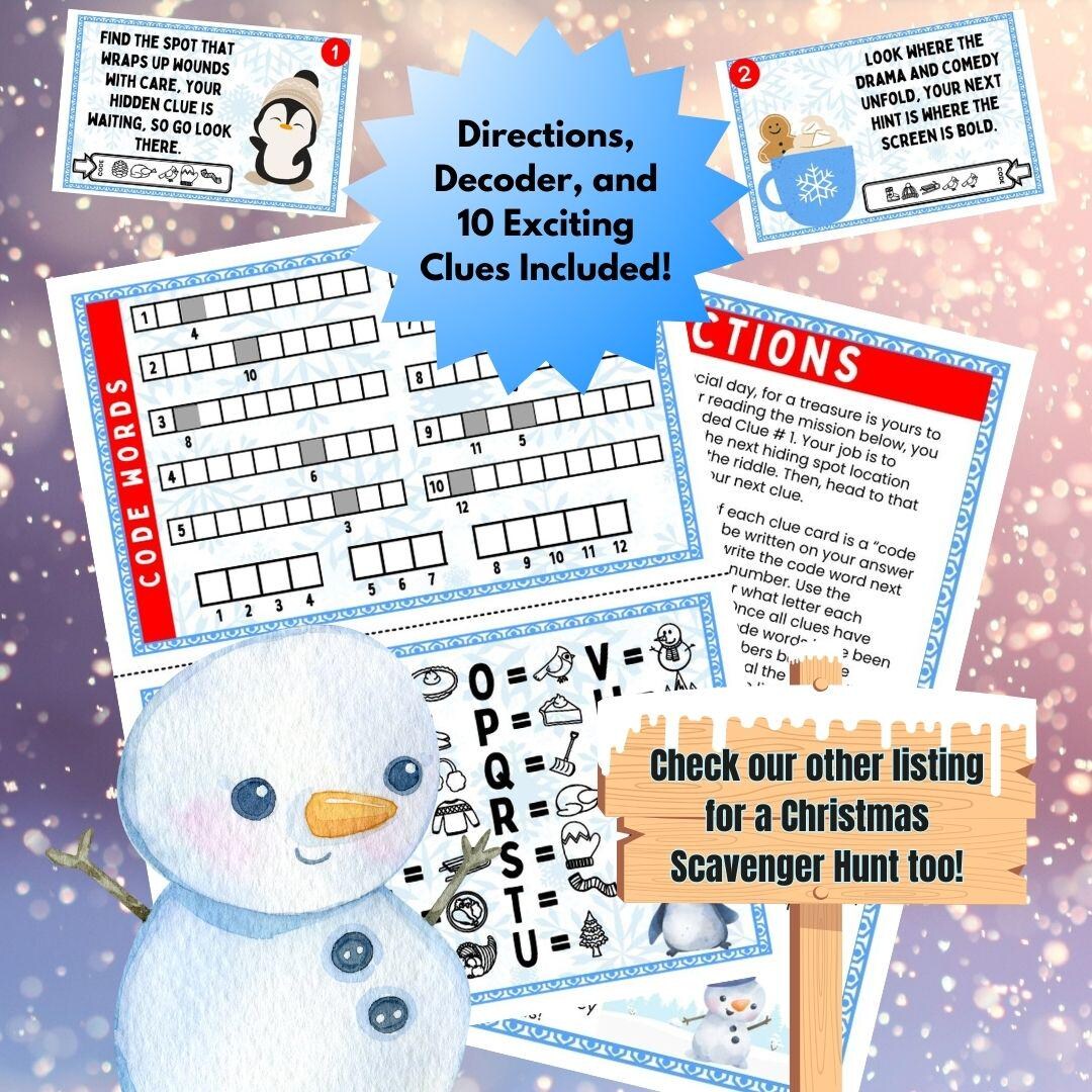 Kids Scavenger Hunt Game With Clues Crack the Code Party Printables for ...
