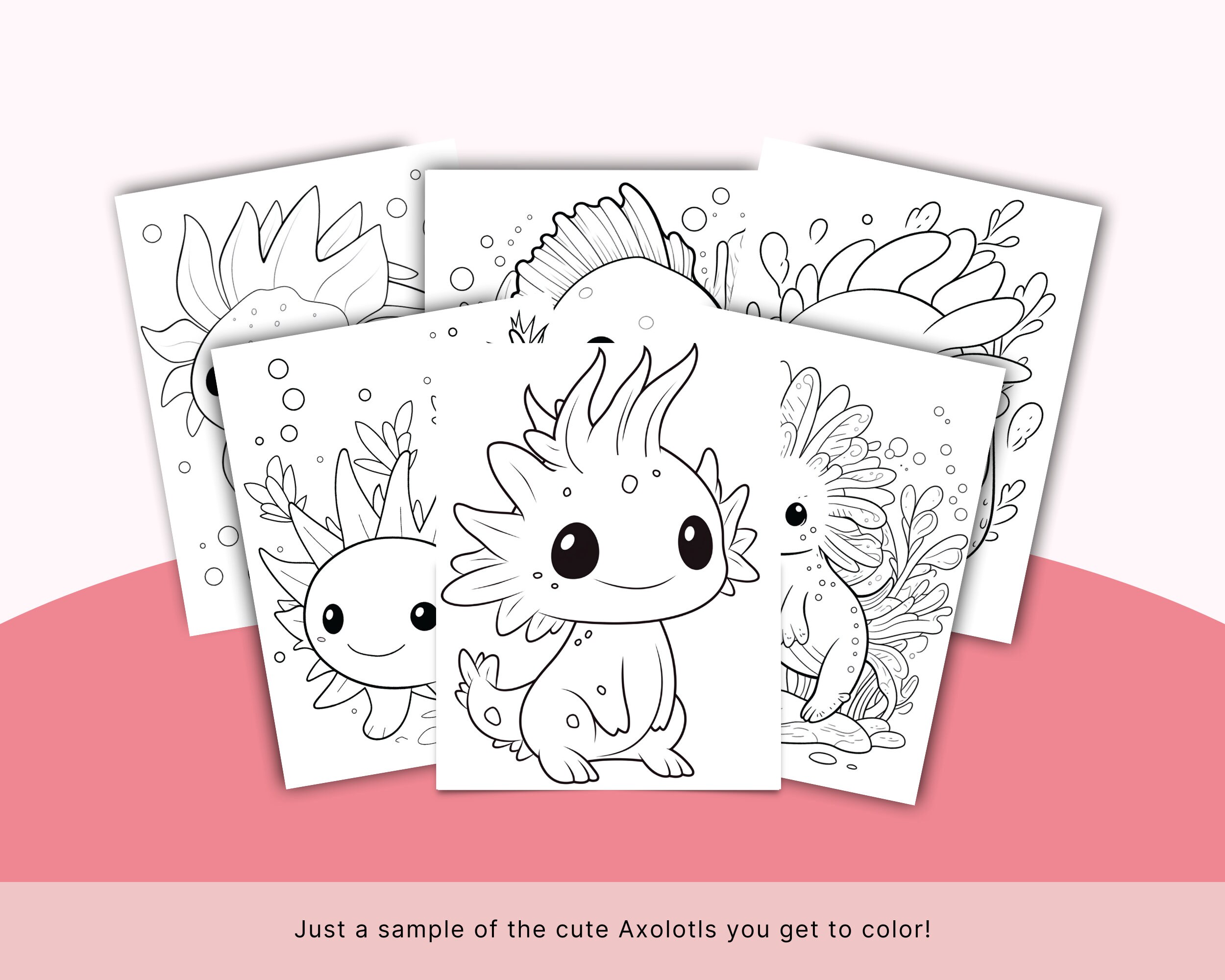Axolotl Coloring Pages Kids Printable Axolotl Coloring Book Kids ...