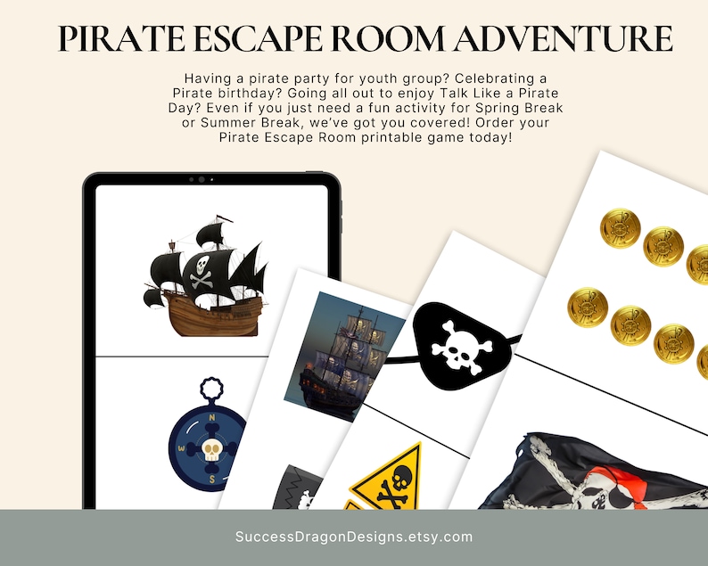 Pirate Escape Room Printable DIY Kit for Tweens Teens Family Friendly ...