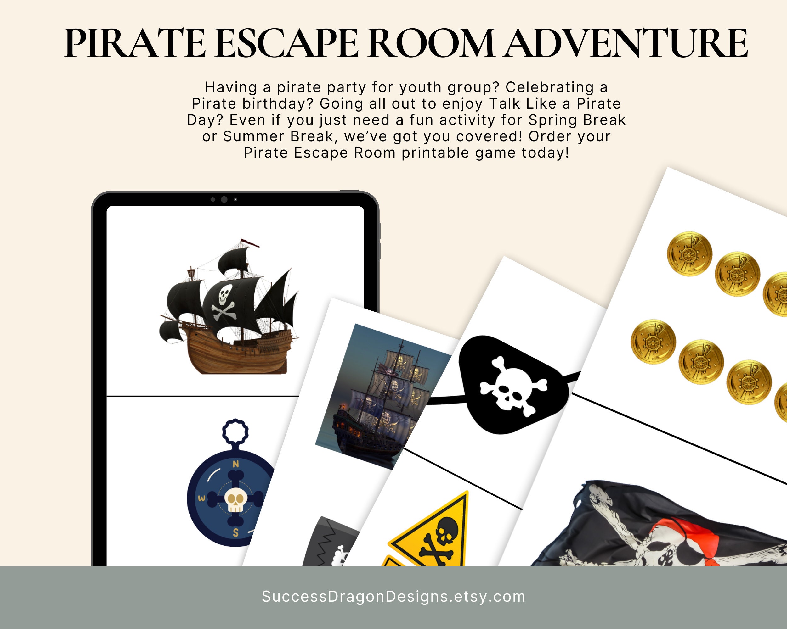 Pirate Escape Room Printable DIY Kit for Tweens Teens Family Friendly ...