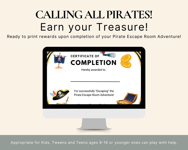 Pirate Escape Room Printable DIY Kit for Tweens Teens Family Friendly ...