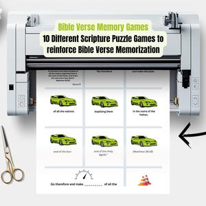 Kids Memory Verse Puzzles Race Car Printable Scripture Puzzle Set Bible ...