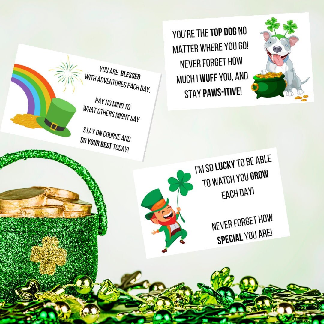 Printable Lunchbox Notes St. Patrick's Day Gift Tags Kids Classroom ...