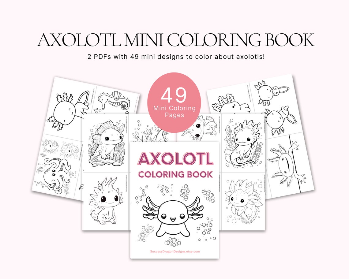 Axolotl Coloring Pages Kids Printable Axolotl Coloring Book Kids ...
