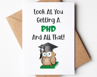 Phd Graduation Card - Etsy