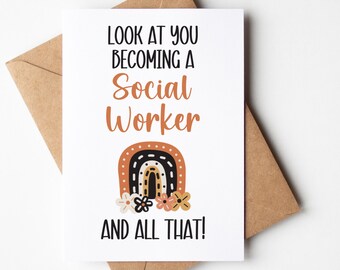 Social Worker Graduation Card - Etsy