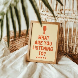 Country Music Print, What Are You Listening To? Living Room Print ...