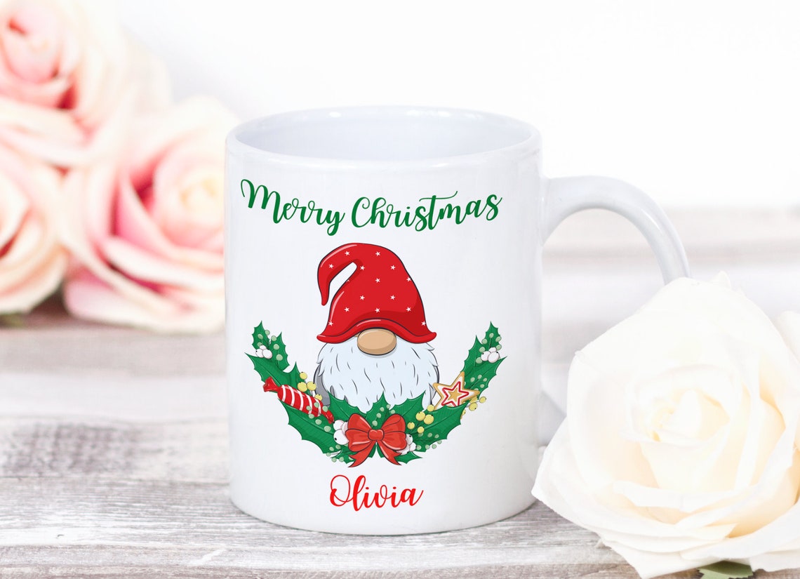 Personalised Christmas Gnome Gonk Mug Christmas Mug Custom Etsy