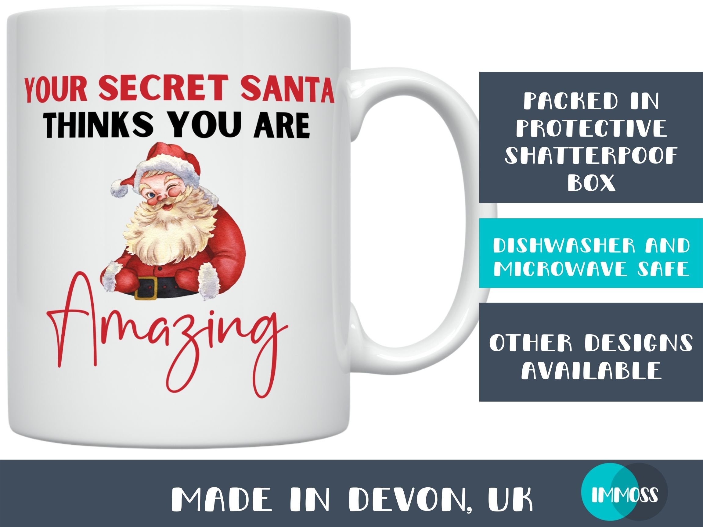Your Secret Santa Thinks You Are Amazing Mug Funny Christmas | Etsy