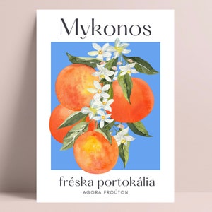 Citrus Fruit Print, Greece Print, Set of 3 Fruit Art Prints, Fruit Wall ...