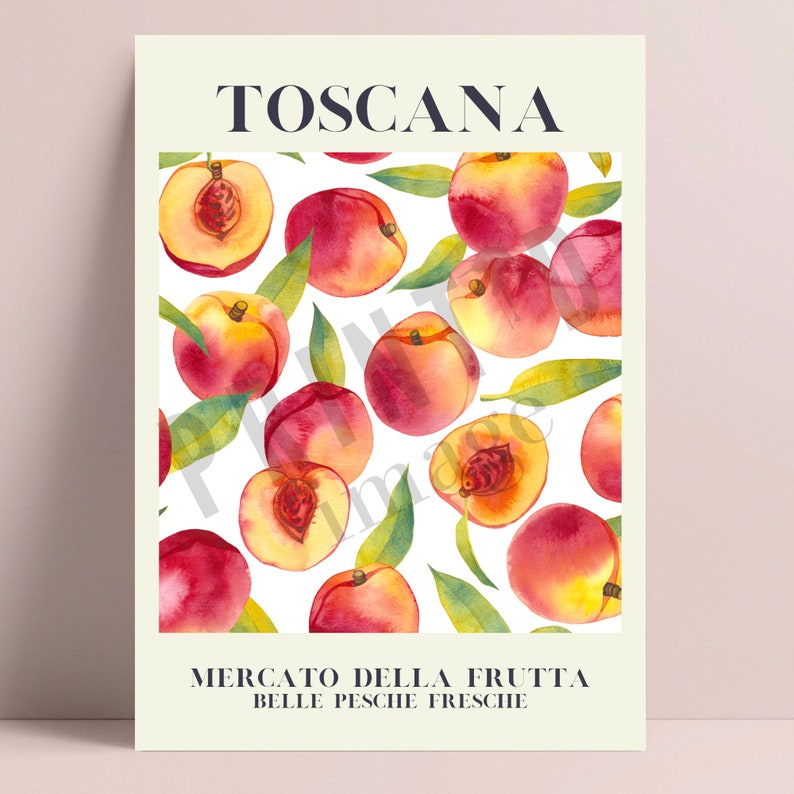Tuscany Wall Art Print, Toscana Wall Poster, Fruit Market Poster ...