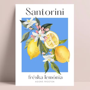 Citrus Fruit Print, Greece Print, Set of 3 Fruit Art Prints, Fruit Wall ...