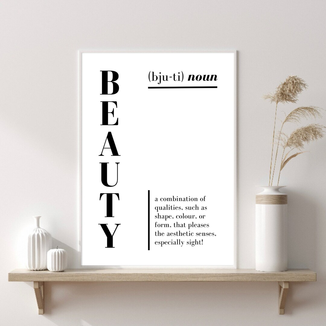 Beauty Definition Print, Beauty Decor, Quote Print, Beauty Salon Prints ...