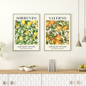 Set of 2 Prints, Italian Fruit Print, Sorrento Lemon Print, Salerno ...