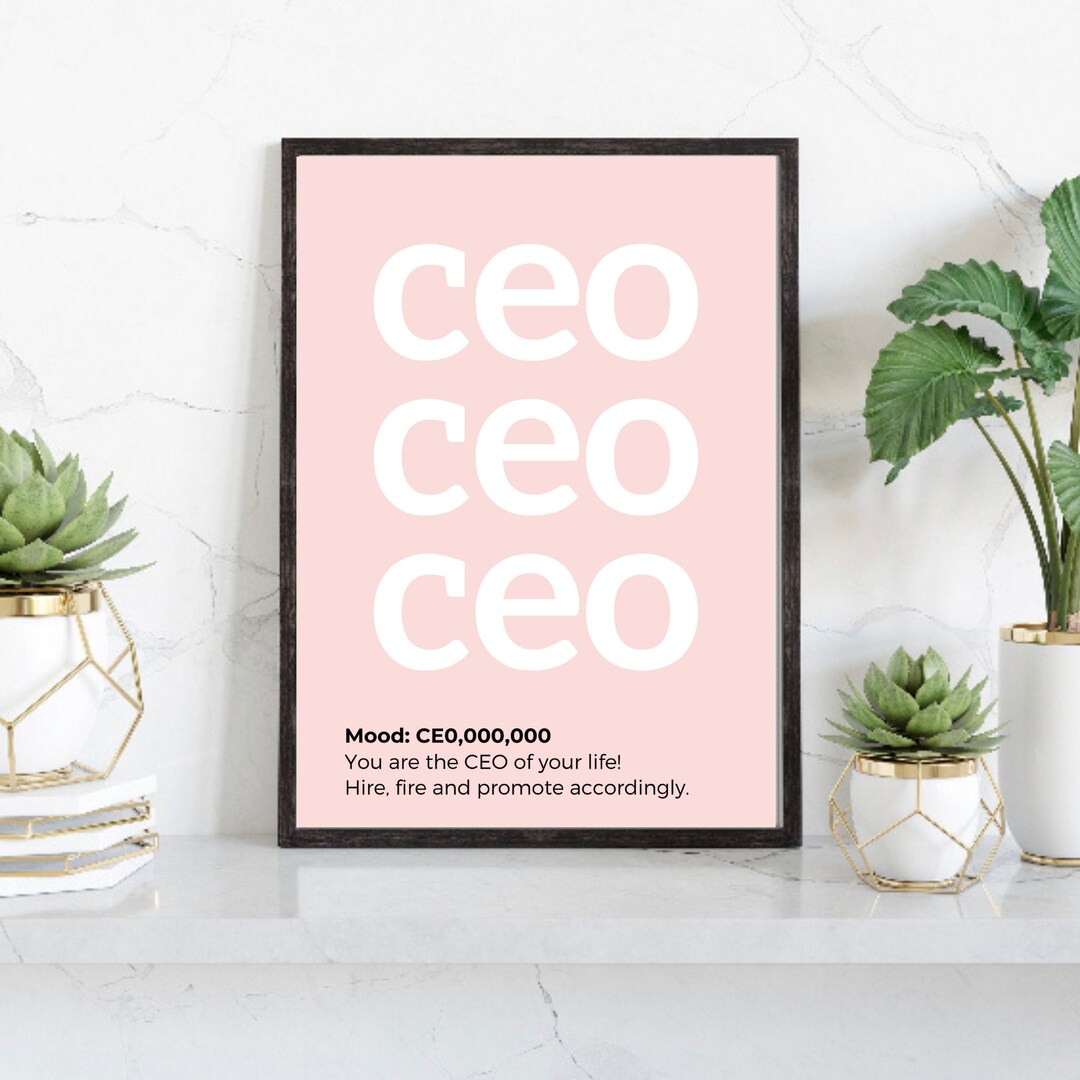 Inspirational Wall Print, CEO Print, Boss Babe, Office Decor ...